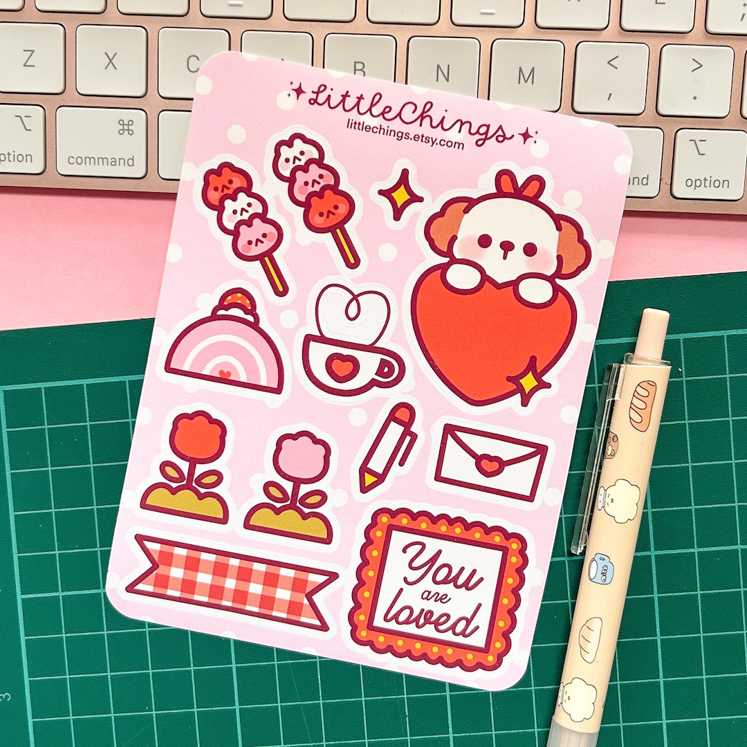You Are Loved Skye the Love Pup Kawaii Sticker Sheet Stickers for ...