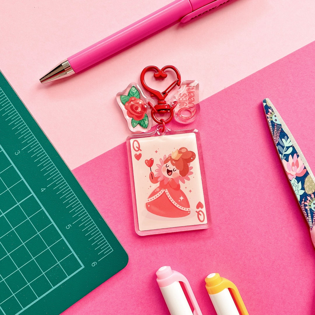 Sofi Yes Queen Acrylic Keychain Queen of Hearts and Red - Etsy