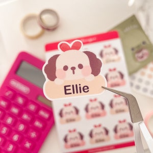 Kawaii Name Stickers - Cute Characters - Daycare Labels - School Name ...