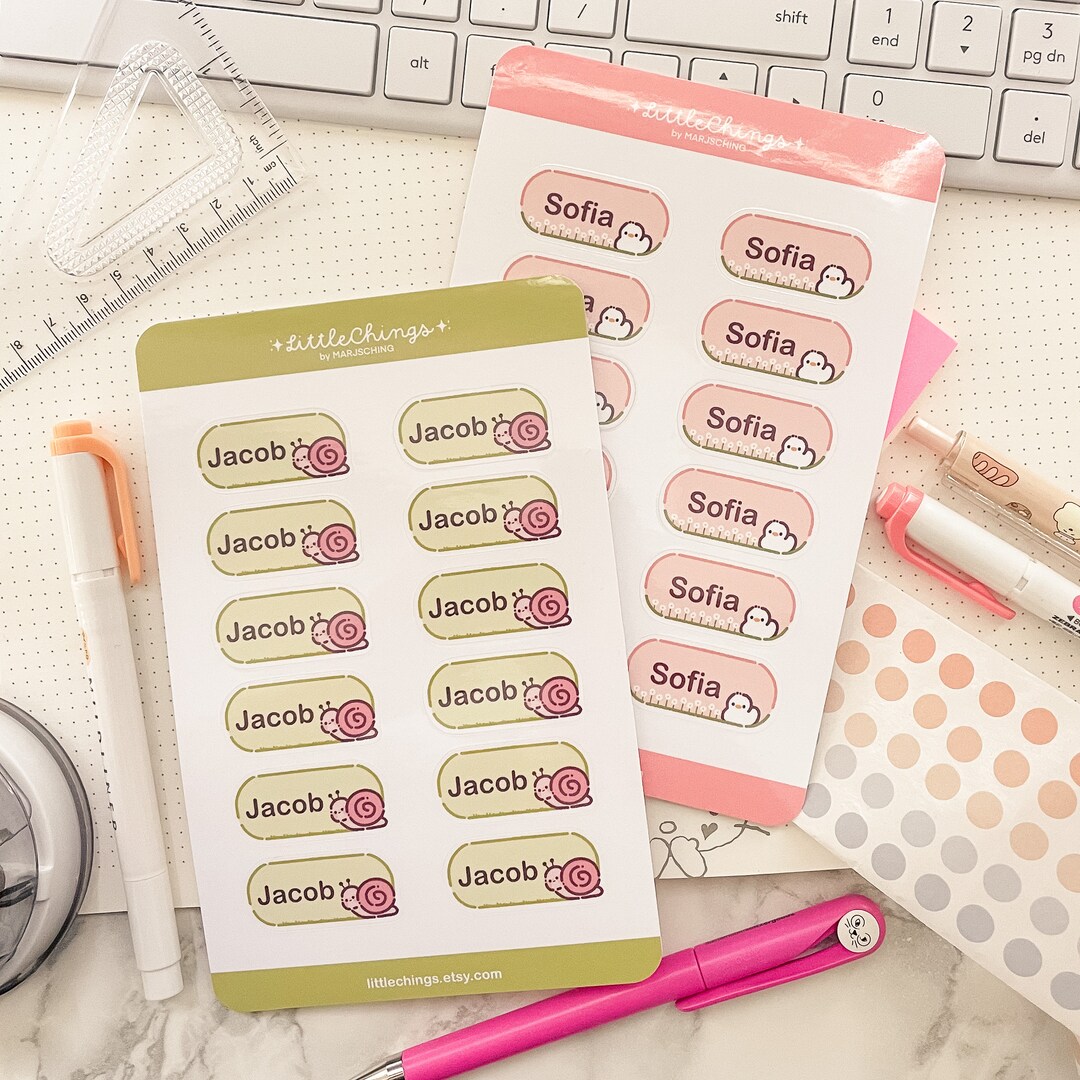 Kawaii Name Stickers - Little Critters - Daycare Labels - School Name ...