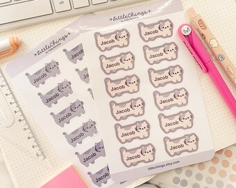 Kawaii Name Stickers Cute Characters Daycare Labels School Name Tags - Etsy