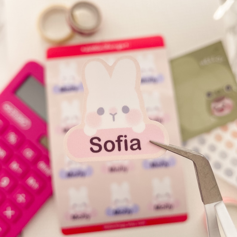 Kawaii Name Stickers - Cute Characters - Daycare Labels - School Name ...