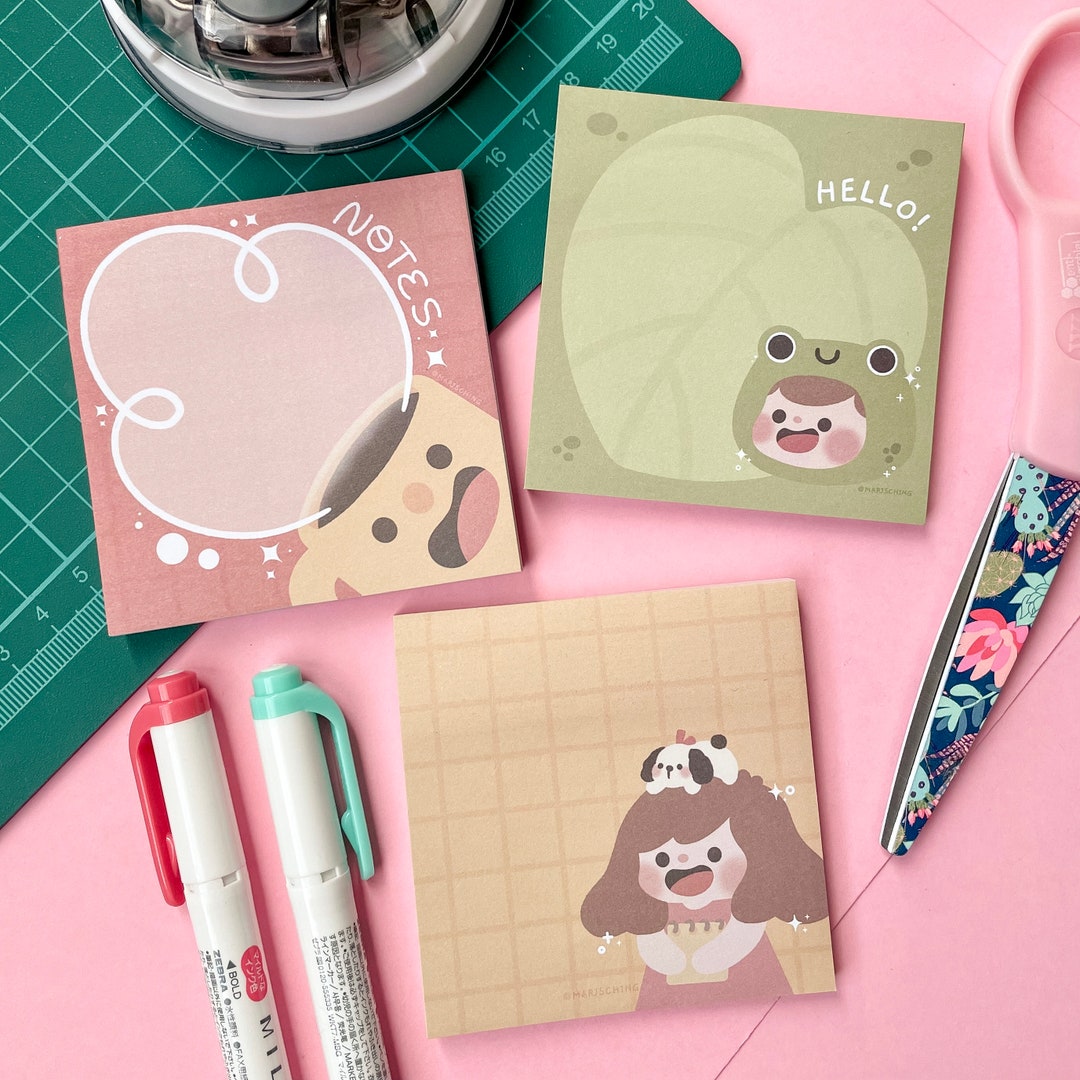 Cute Sticky Notepad Set of 3 - Gift Bundle - Note Taking - Reminder ...