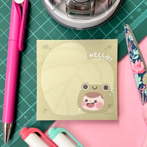 Sami Froggy Boy Sticky Notepad - Cute Memo Pad - Kawaii Character - Etsy