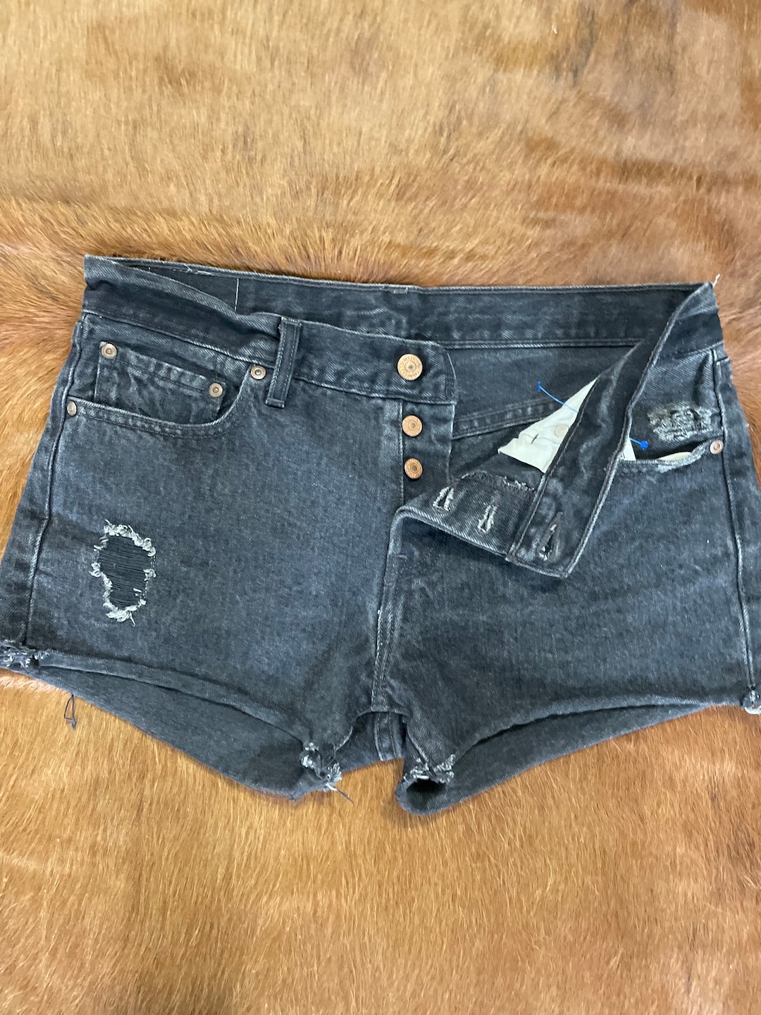 Black Levi Cutoffs - Etsy