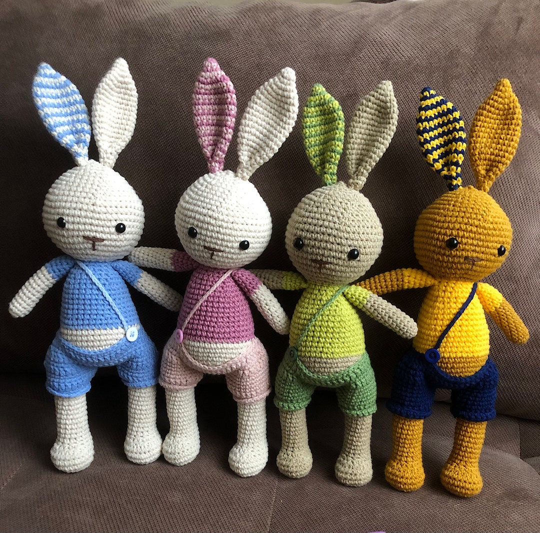 Bunny Rabbit Crochet Amigurumi Toy, Soft Stuffed Animal, Sleepy Toy for ...
