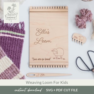 Weaving Loom SVG for Kids Personalized Digital File Children’s Craft ...