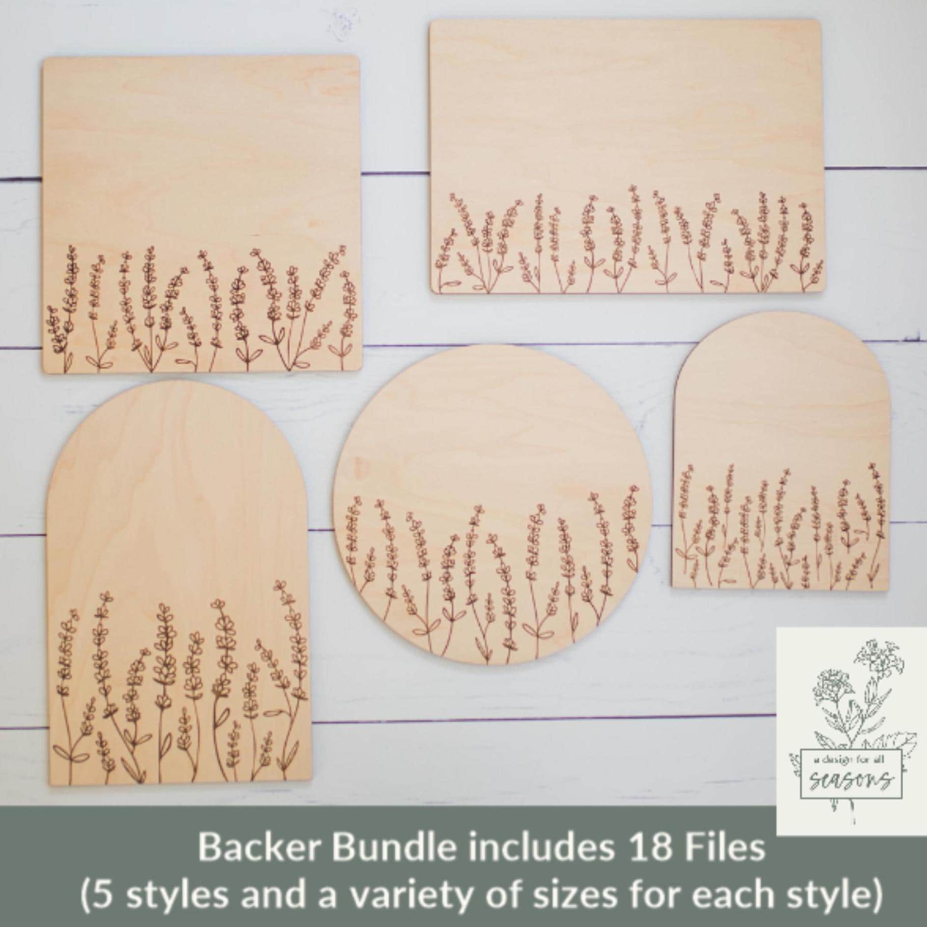 SVG Engraved Lavender DIY Backers Cut File Bundle Modern Botanical ...