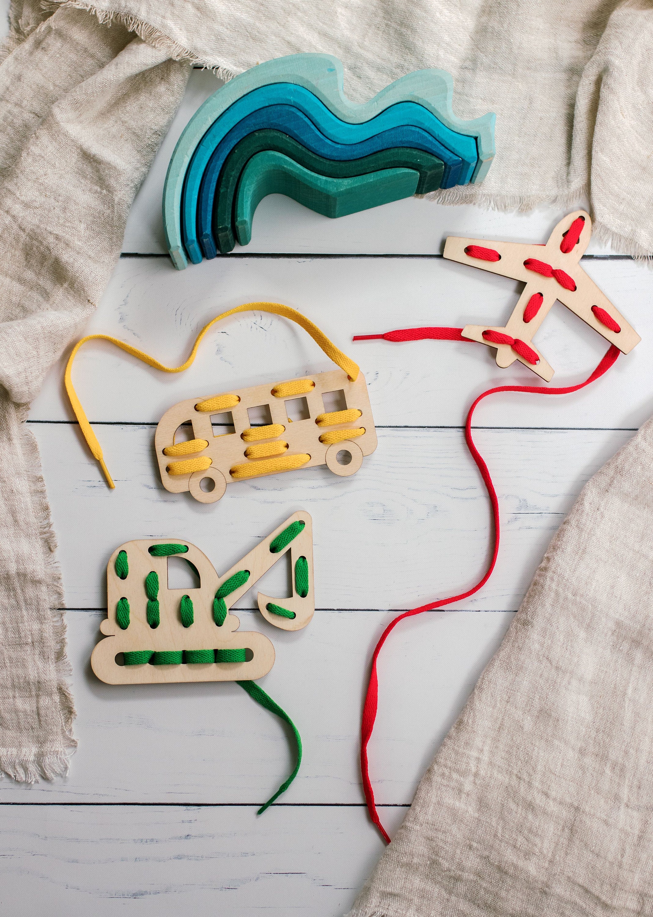 Vehicle Lacing Board, Sewing Cards, Stocking Stuffer, Child's Sewing ...