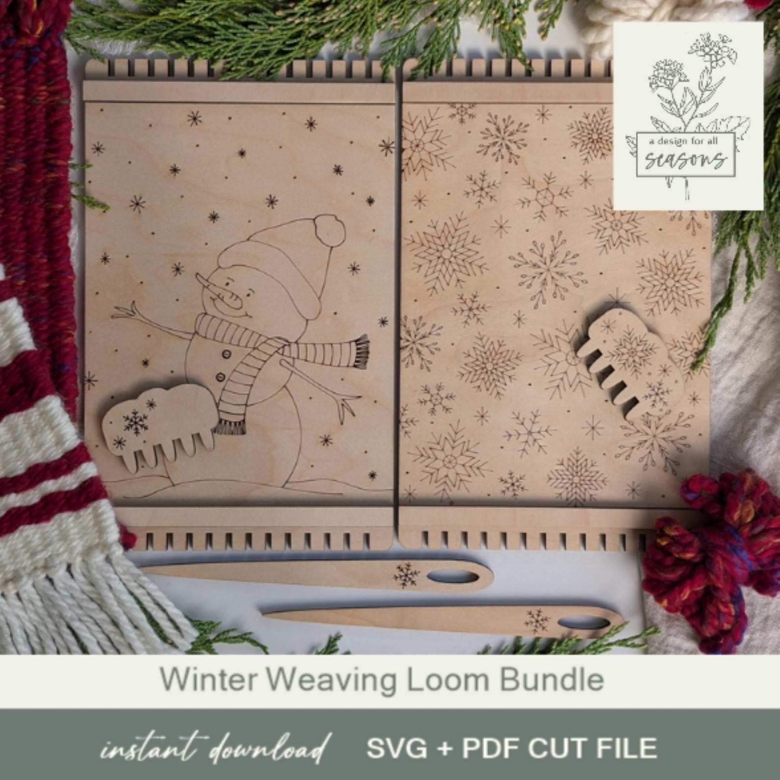 Winter Weaving Loom SVG Bundle | Beginner Educational Yarn Craft ...