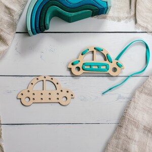 Vehicle Lacing Board, Sewing Cards, Stocking Stuffer, Child's Sewing ...
