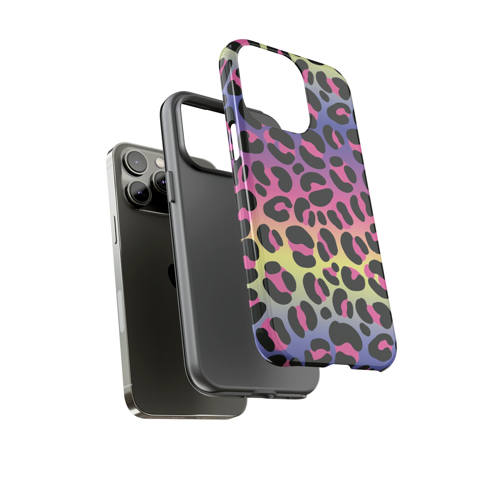 Neon Leopard Phone Case, , Animal Print Phone Case, Neon Rainbow Leopard Print Phone Case ...