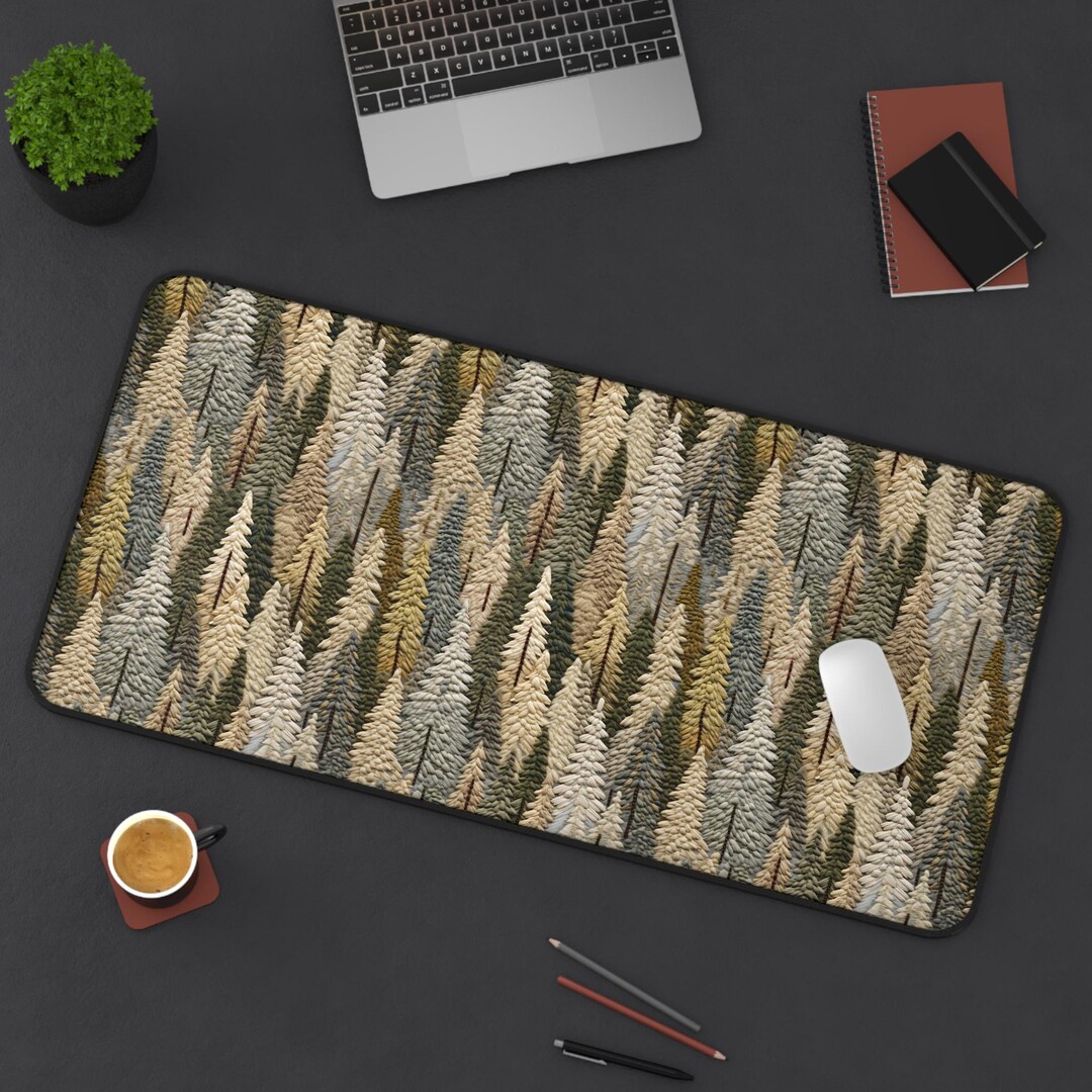 Forest Desk Mat, Mountain Desk Mat, Cottagecore Desk Mat, Floral Desk ...