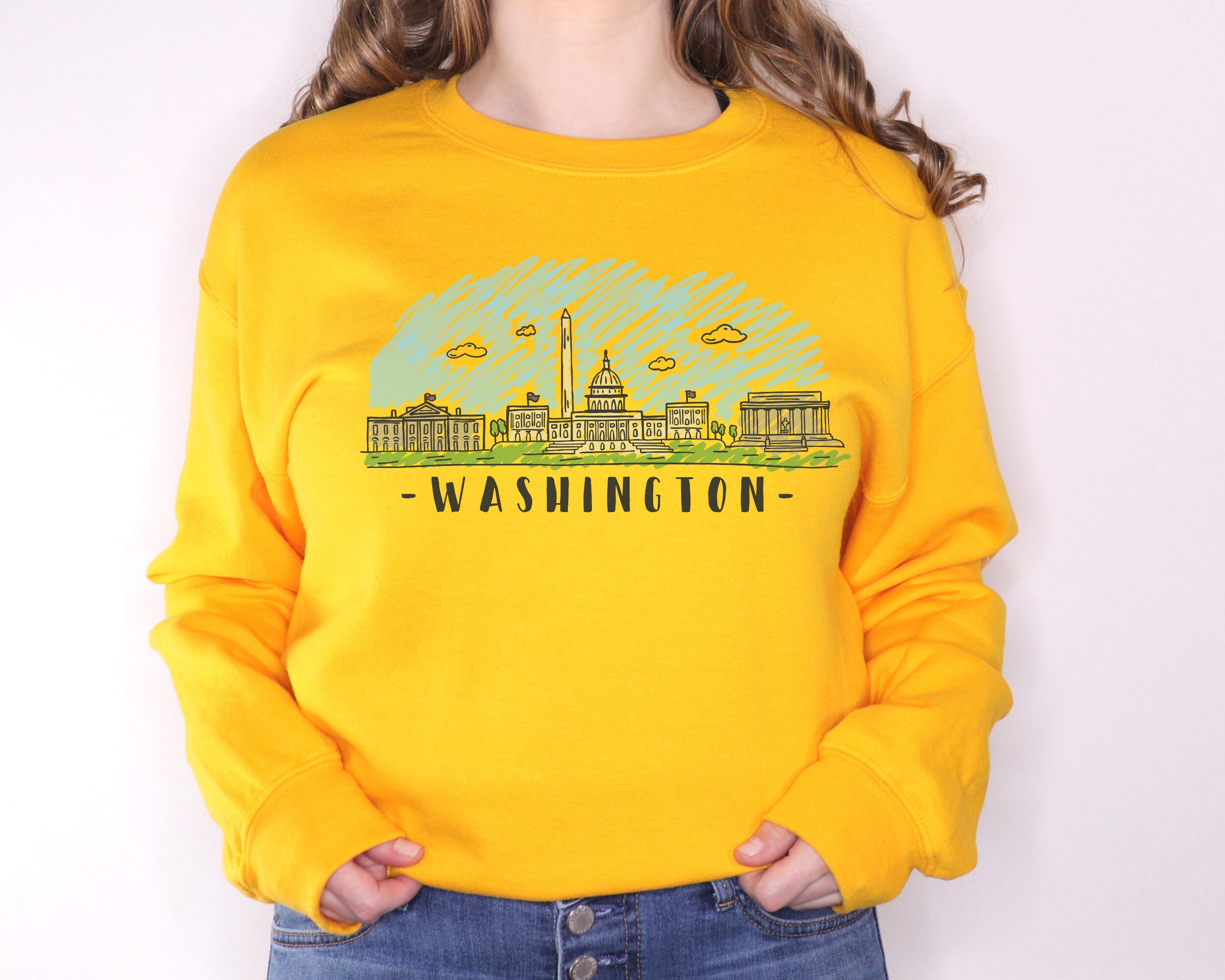 Washington DC Sweatshirt Family Trip Sweatshirt, Washington DC Skyline ...