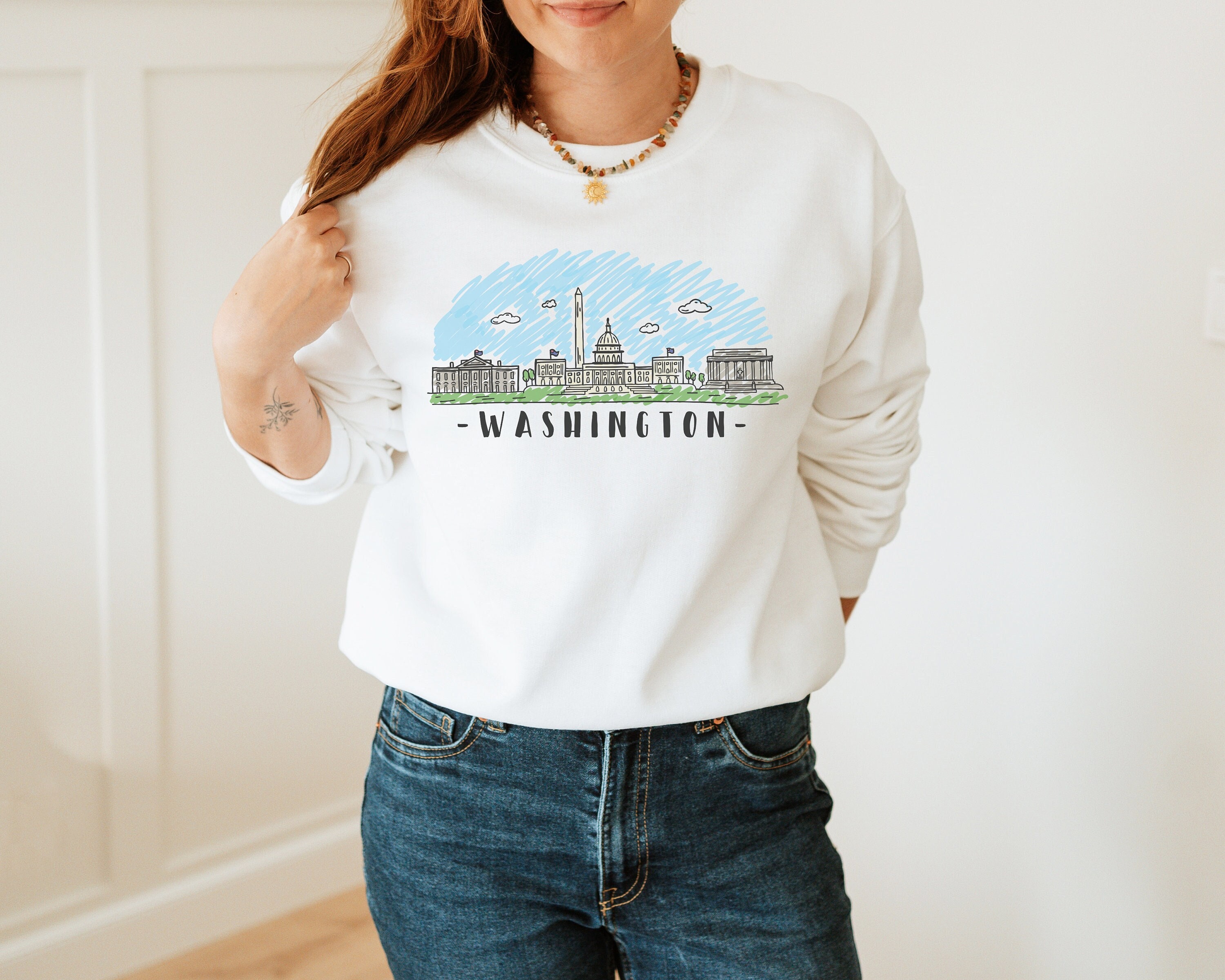 Washington DC Sweatshirt Family Trip Sweatshirt, Washington DC Skyline ...