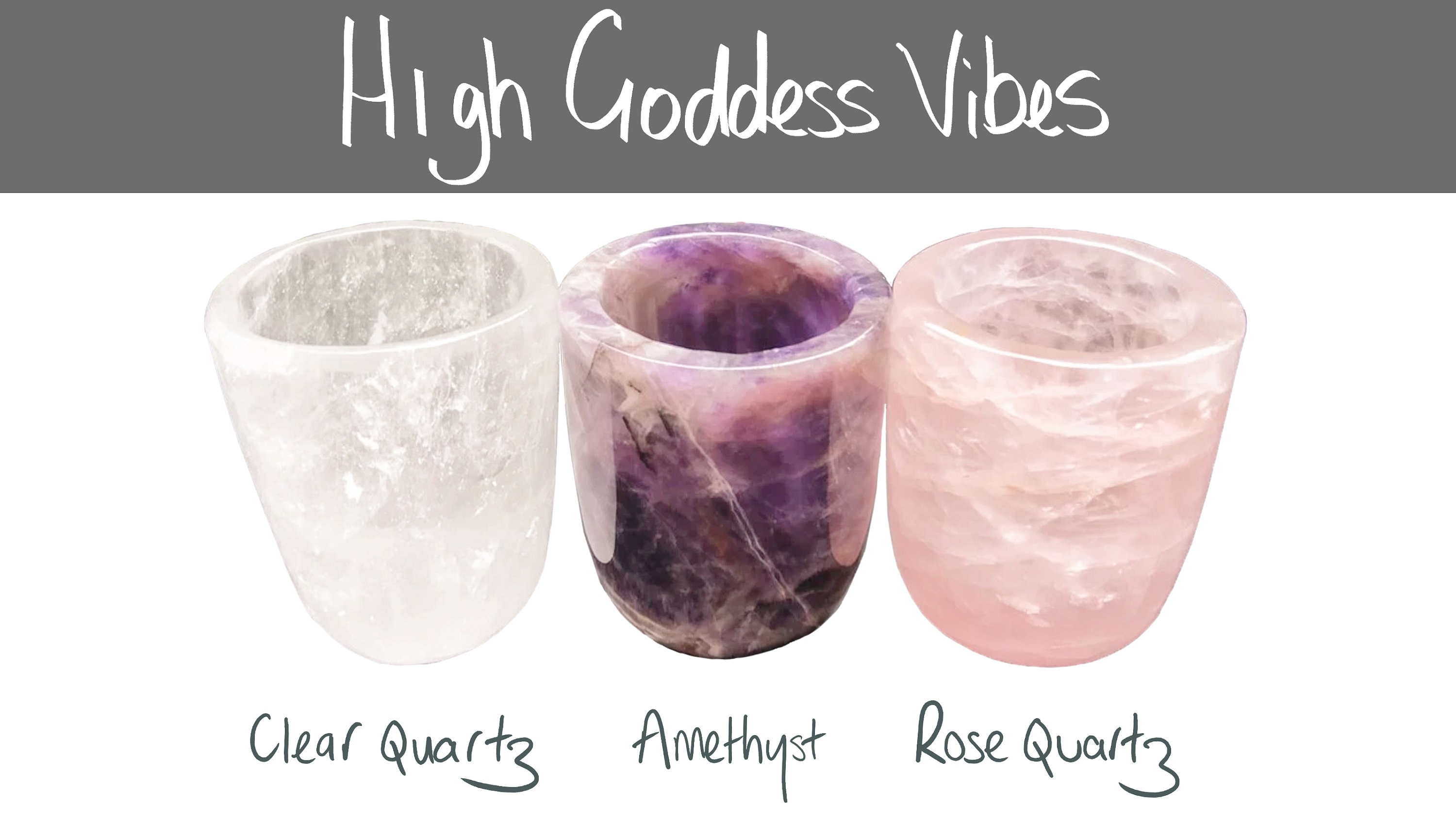 Genuine Gemstone Cup Amethyst Clear or Rose Quartz Goblet, Natural ...