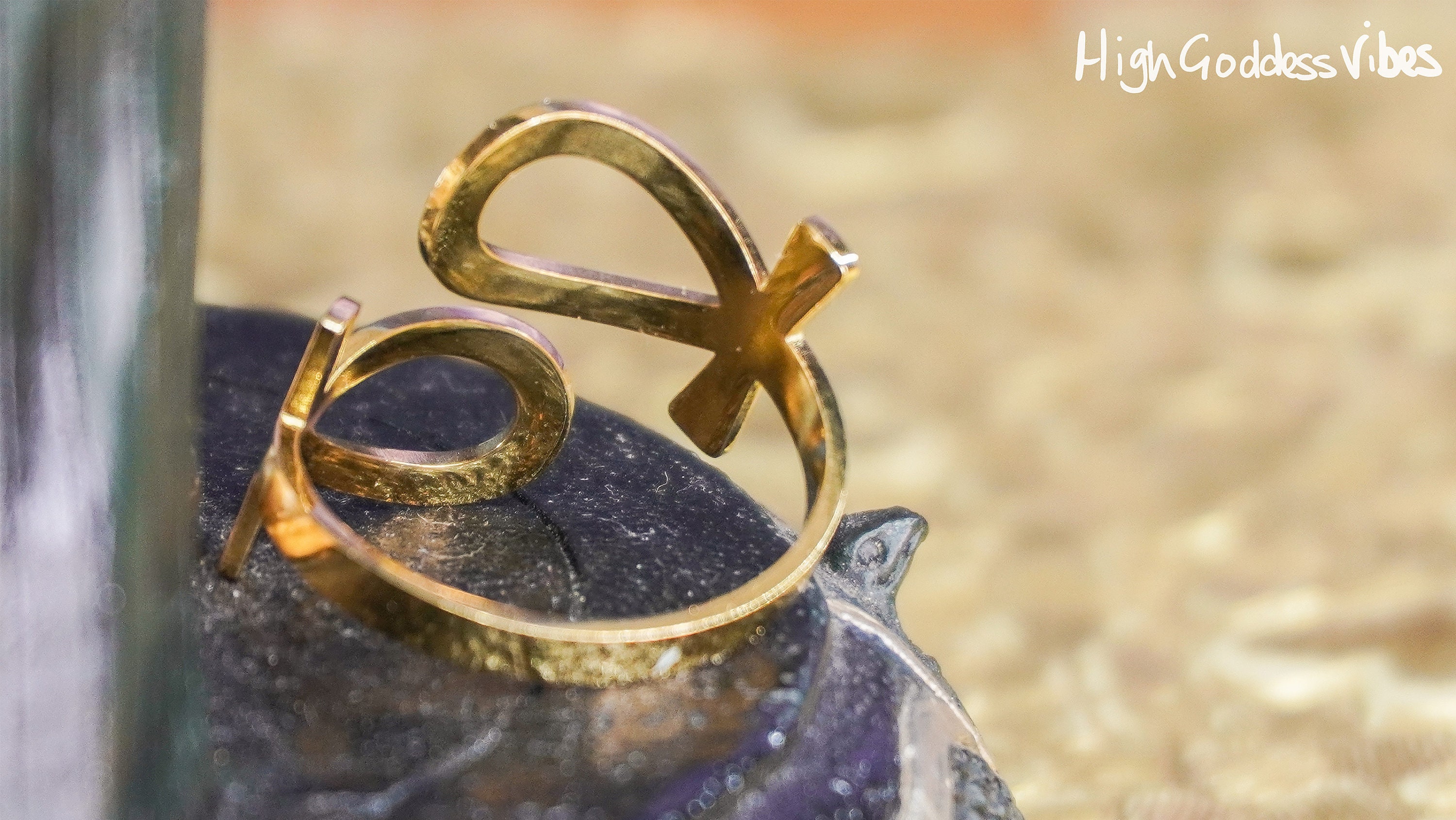Double Ankh Ring - Ancient Egyptian Symbol Bypass Adjustable Resizable ...