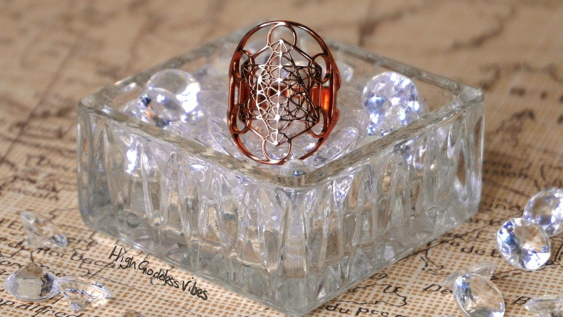 Metatron's Cube Sacred Geometry Ring Resizable - Etsy