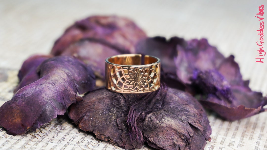 The Torus - Sacred Geometry Band Ring, Adjustable Resizable Geometric ...