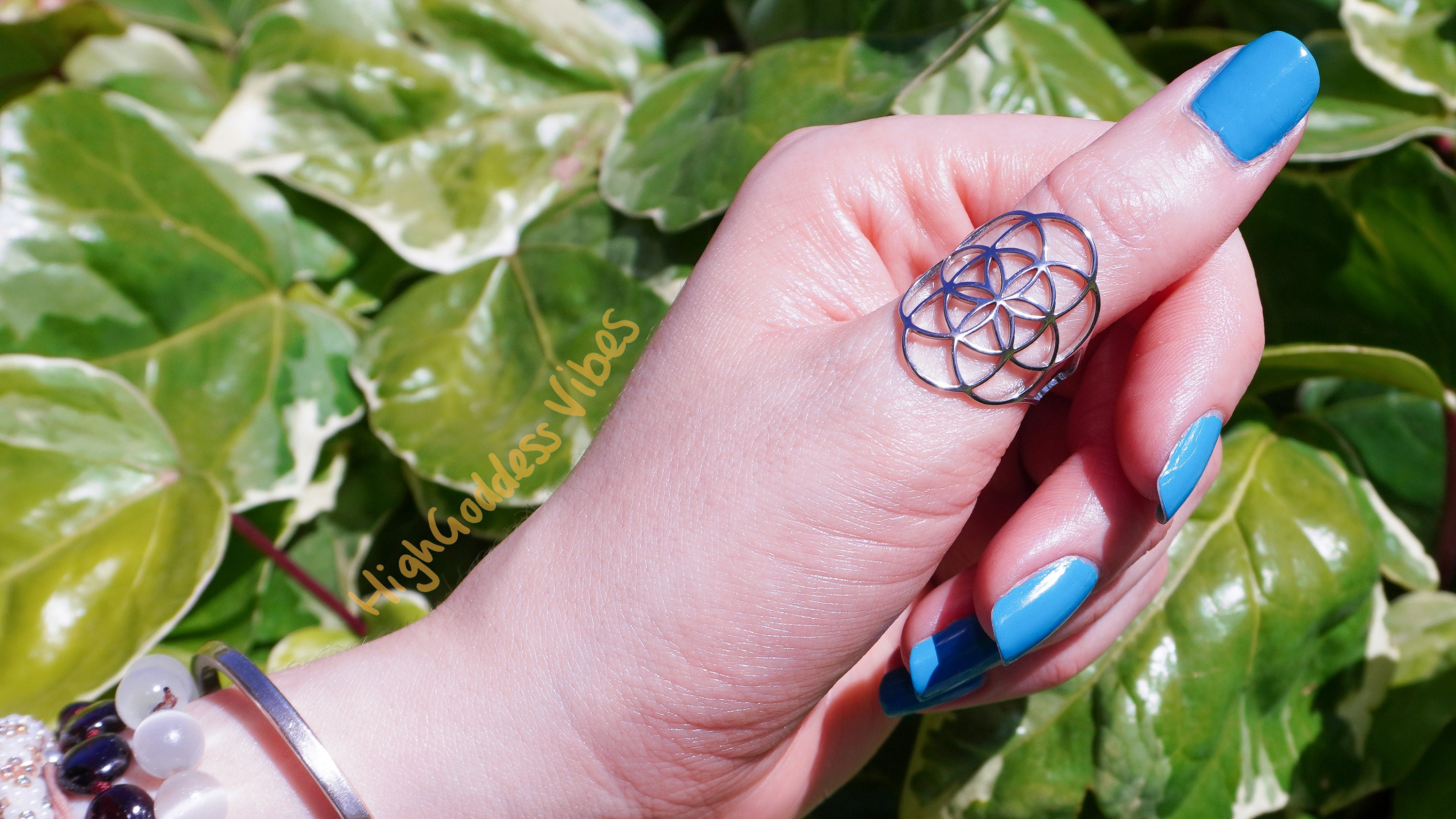 Seed of Life Sacred Geometry Ring Rose Gold Black Silver, Resizable ...
