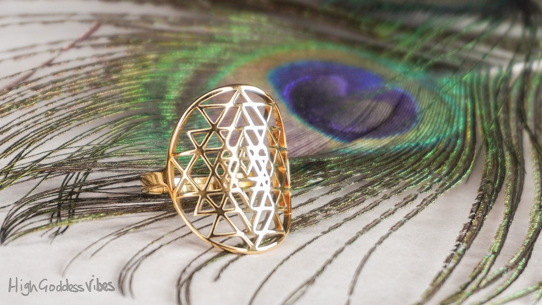 Sri Yantra Sacred Geometry Ring Resizable Adjustable Rings - Etsy