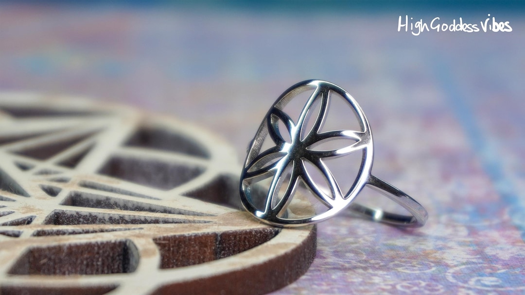Feminine Germ of Life Sacred Geometry Ring - Minimalist Seed of Life ...