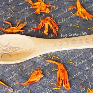 Wooden Triple Moon Goddess Altar Spoon With Moon Phase - Etsy