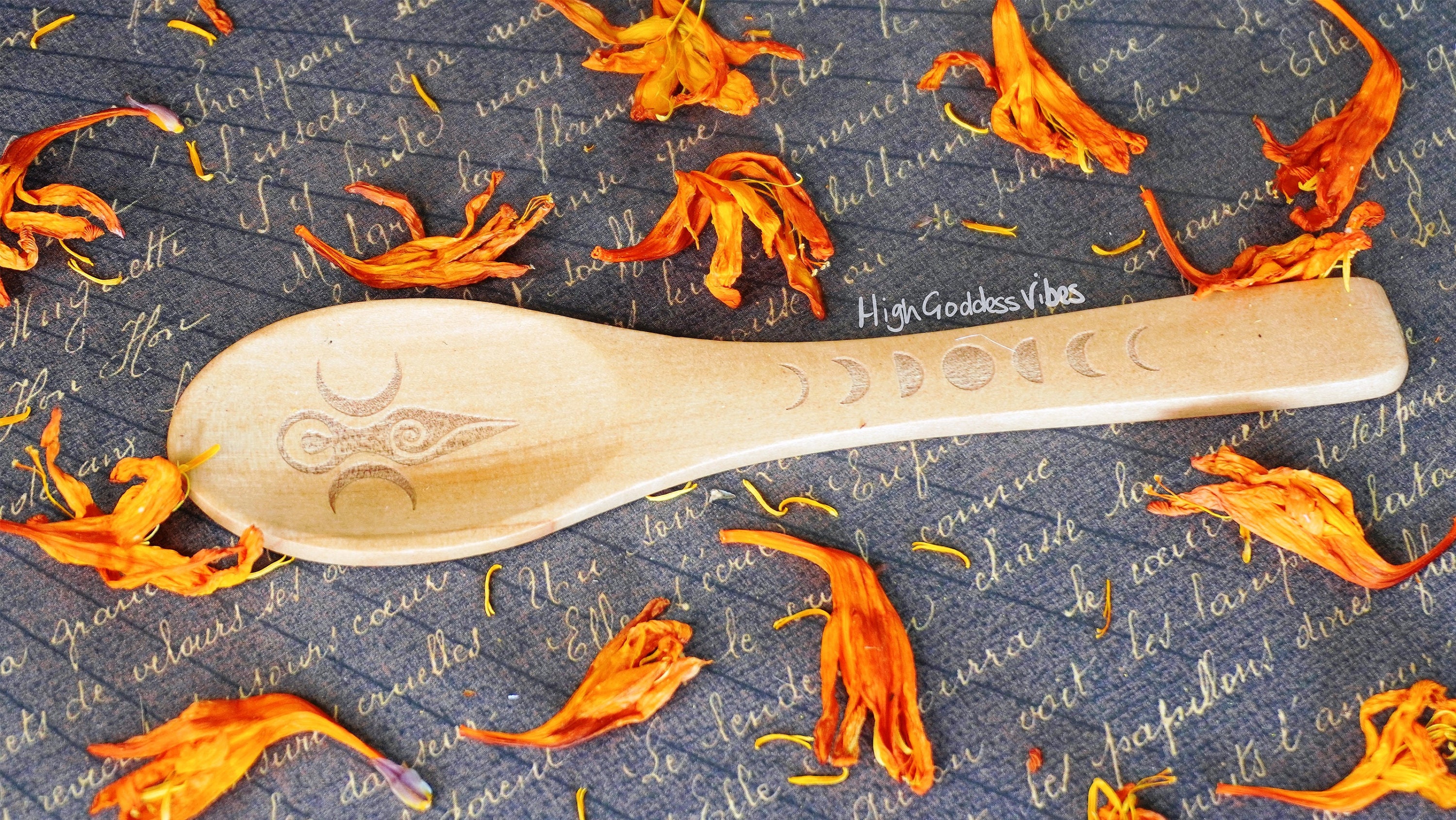 Wooden Triple Moon Goddess Altar Spoon With Moon Phase - Etsy