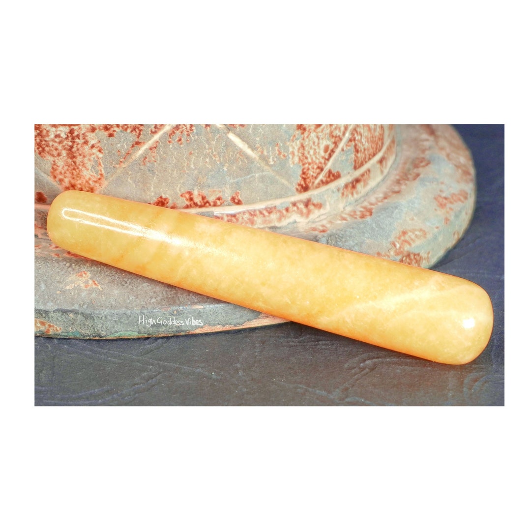 Orange Calcite Wand - Polished Face Muscle Massage Healing Crystal ...