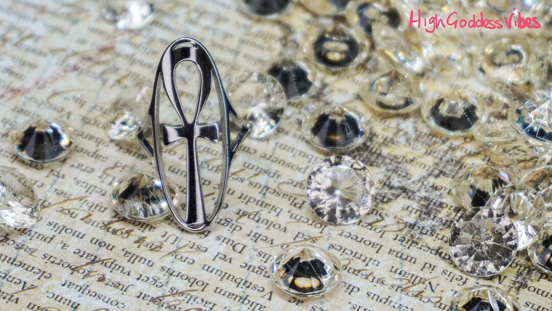 Ankh Statement Ring - Bold Egyptian Hieroglyph Lucky Rings, Life Luck ...