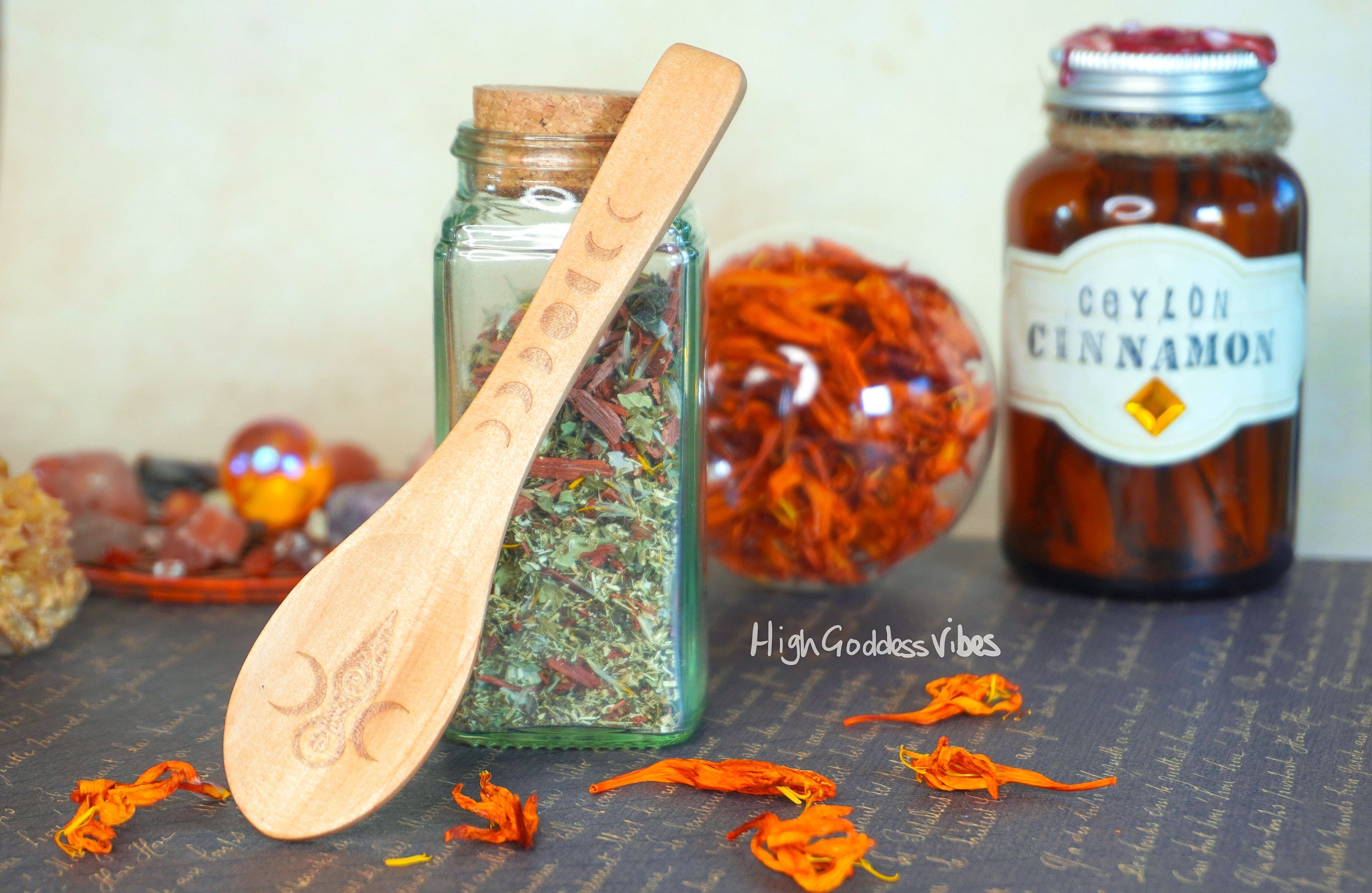 Wooden Triple Moon Goddess Altar Spoon With Moon Phase - Etsy