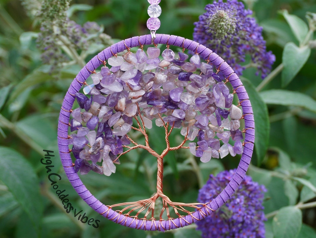Amethyst Tree of Life Wall Hanging ~ Natural Crystal Gemstone Healing ...