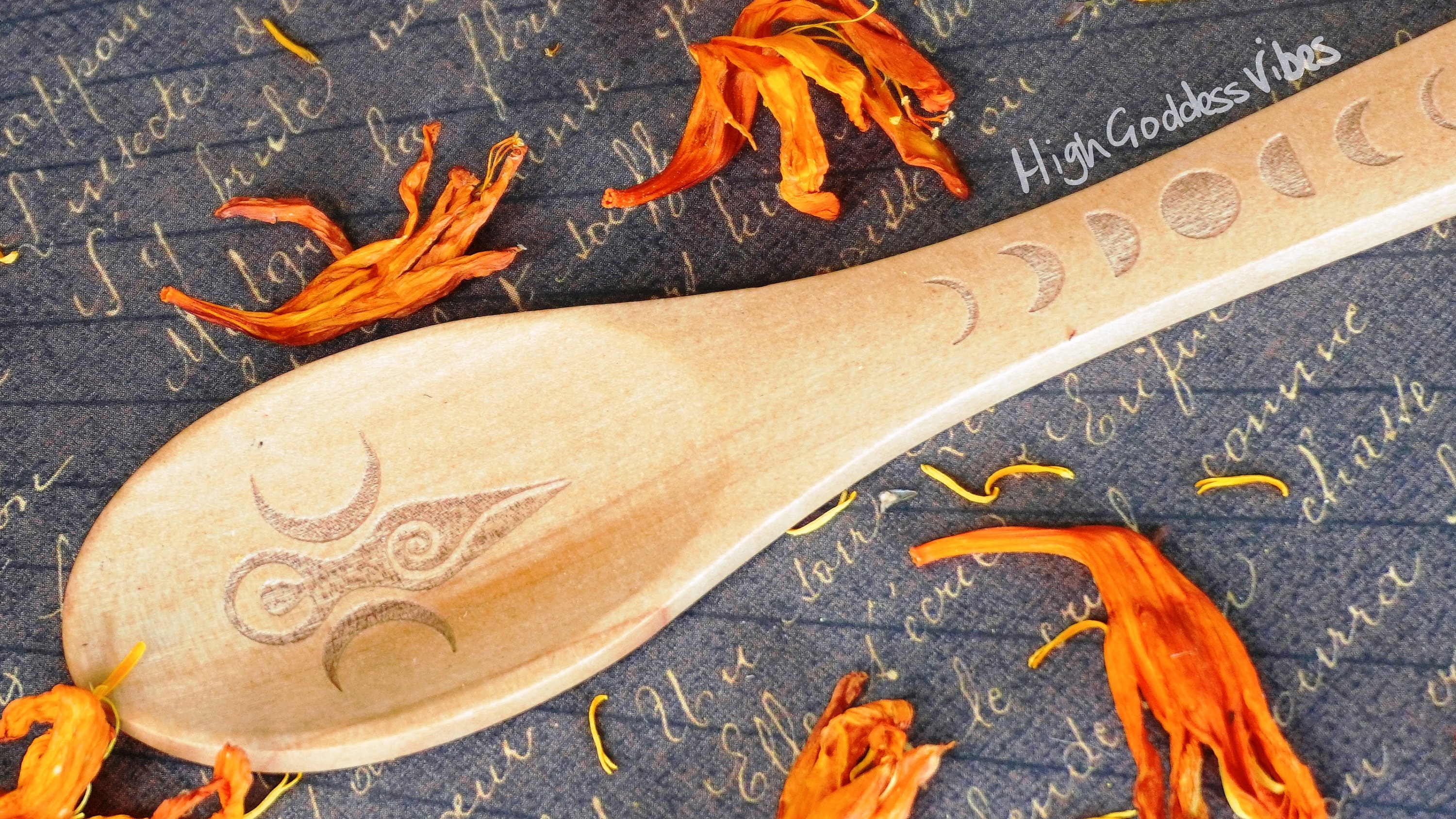 Wooden Triple Moon Goddess Altar Spoon With Moon Phase - Etsy