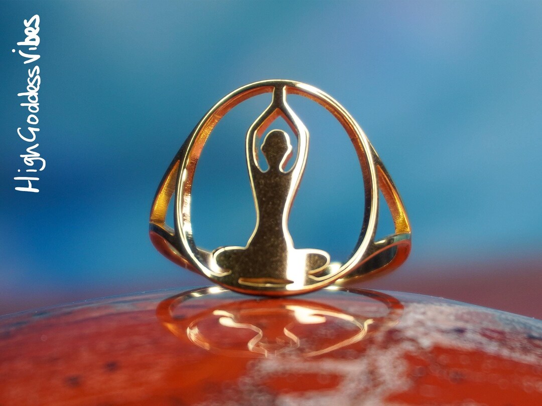 Yoga Pose Ring - Contemporary Seated Mountain Pose Minimalist Boho ...