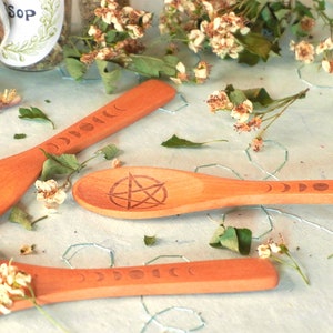 Wooden Triple Moon Goddess Altar Spoon ~ With Moon Phase Handle ...