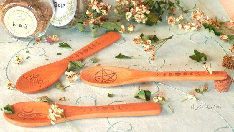 Wooden Triple Moon Goddess Altar Spoon With Moon Phase - Etsy
