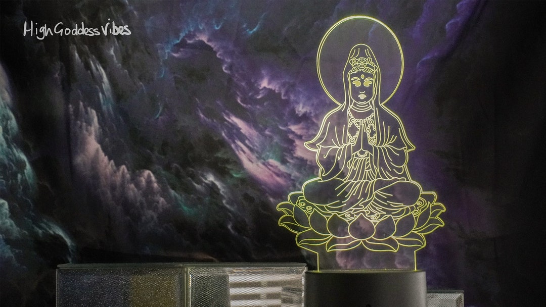 Quan Yin LED Light ~ USB or Battery Lamp, Chinese Goddess Bodhisattva ...