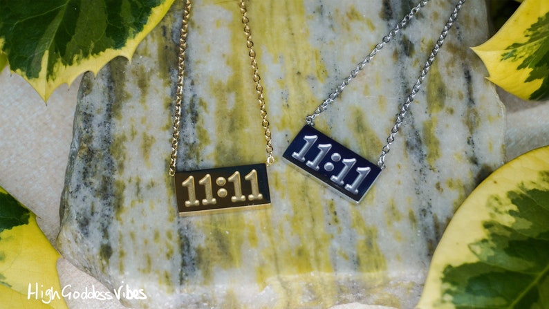 Engraved 11:11 Necklace Synchronicity Angel Number Lucky 11 11 Pendant ...