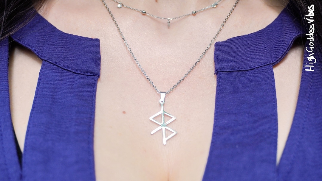 Viking Peace Rune Symbol Necklace Silver & Gold, Norse Mythology ...