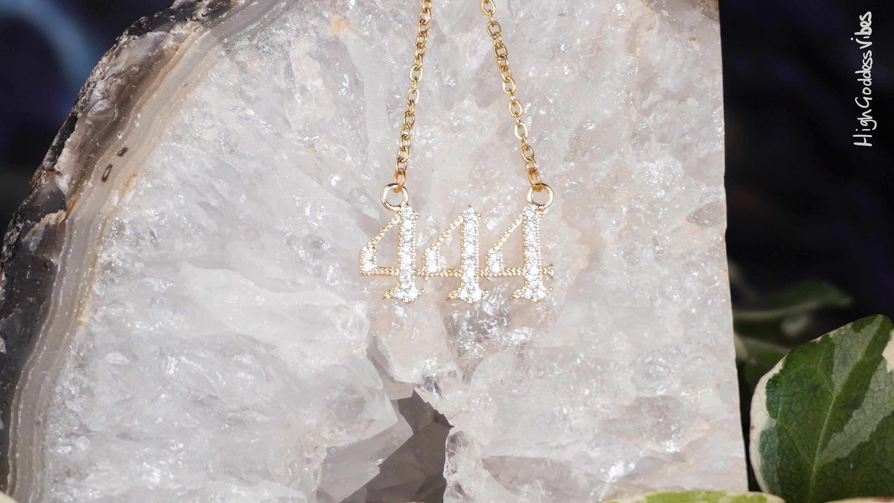 Pave Angel Number Necklace - Silver & Gold Lucky Protection Crystal ...