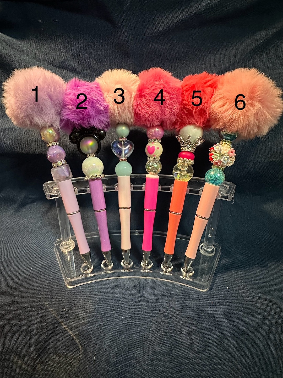 Pompom Beadable Pen/ Fluffy Pens/ Fancy Pompom Beadable Pen - Etsy
