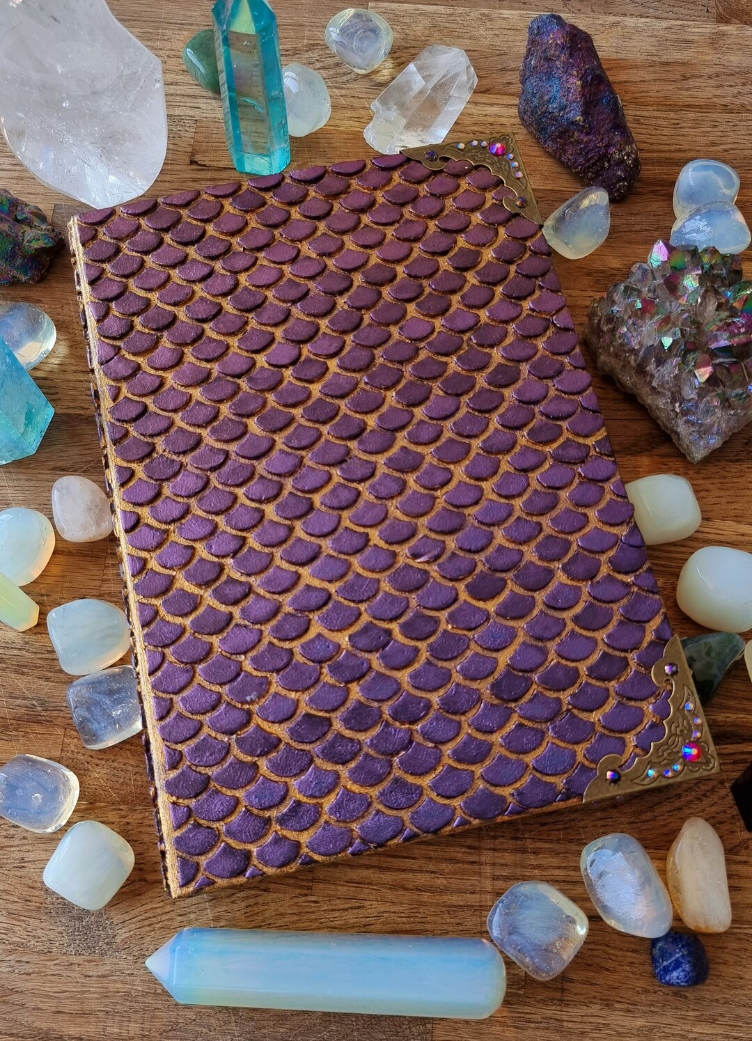 Mermaid Scales Blank Notebook, Spellbook, Grimoire, Journal, Embossed ...