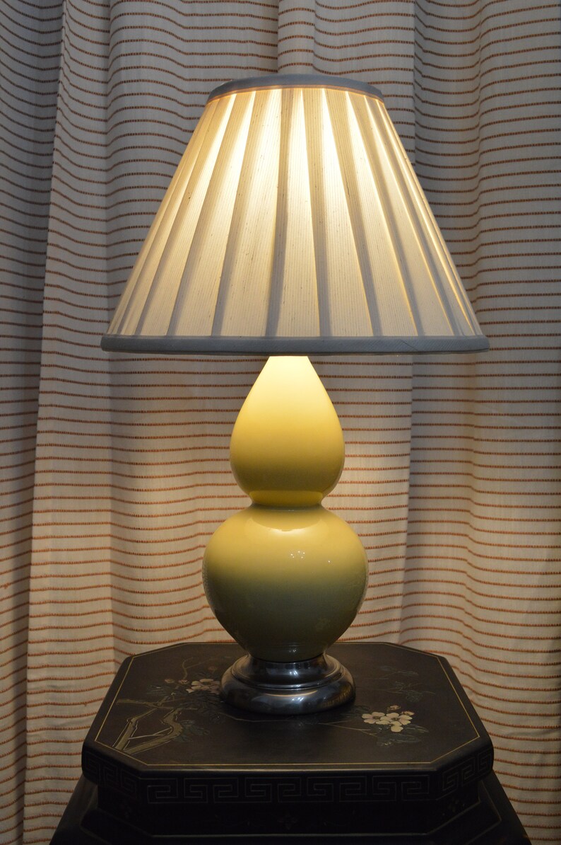 Pair of Robert Abbey Ceramic Double Gourd Lamps, Butter Color / Pair of ...
