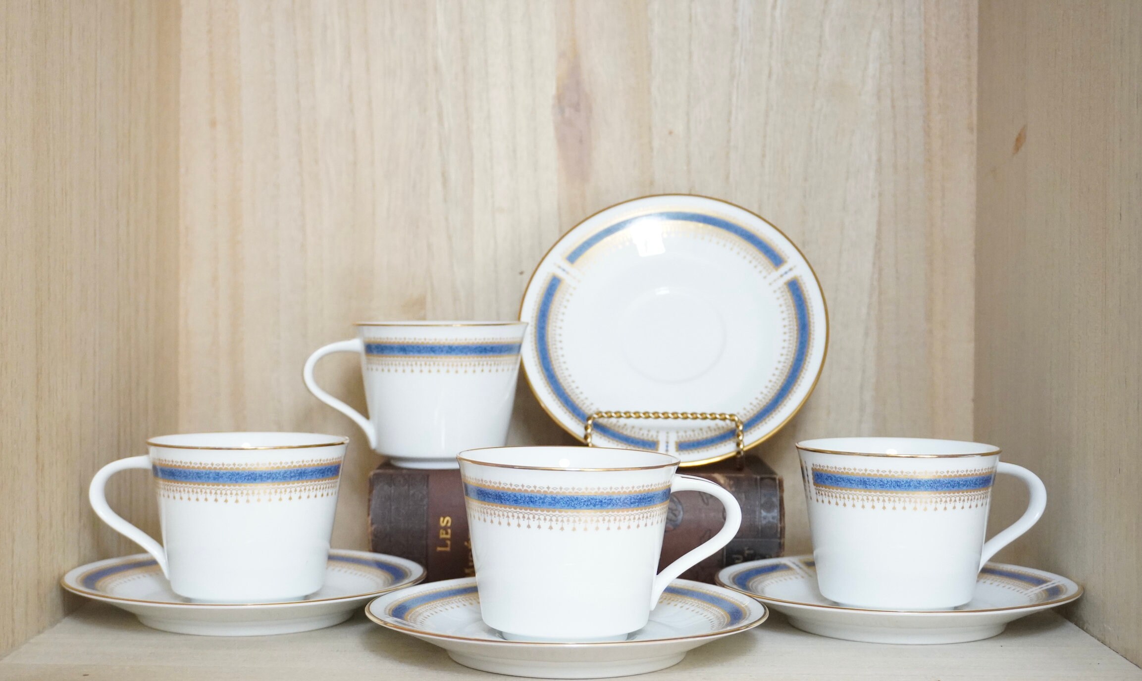 Vintage Noritake Tea Cups /set of 4 Noritake Teacups / Blue Dawn ...