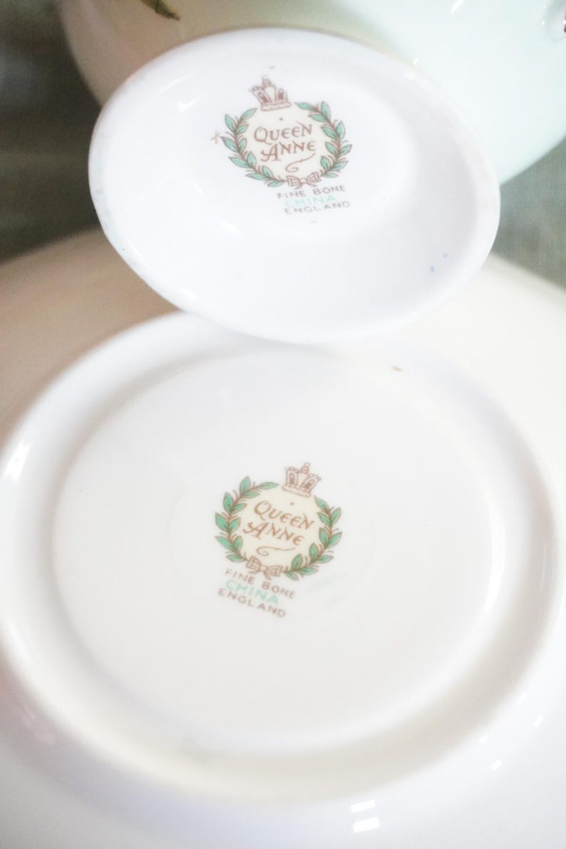 Queen Anne England Dundee Thistle Teacup Bone China - Etsy