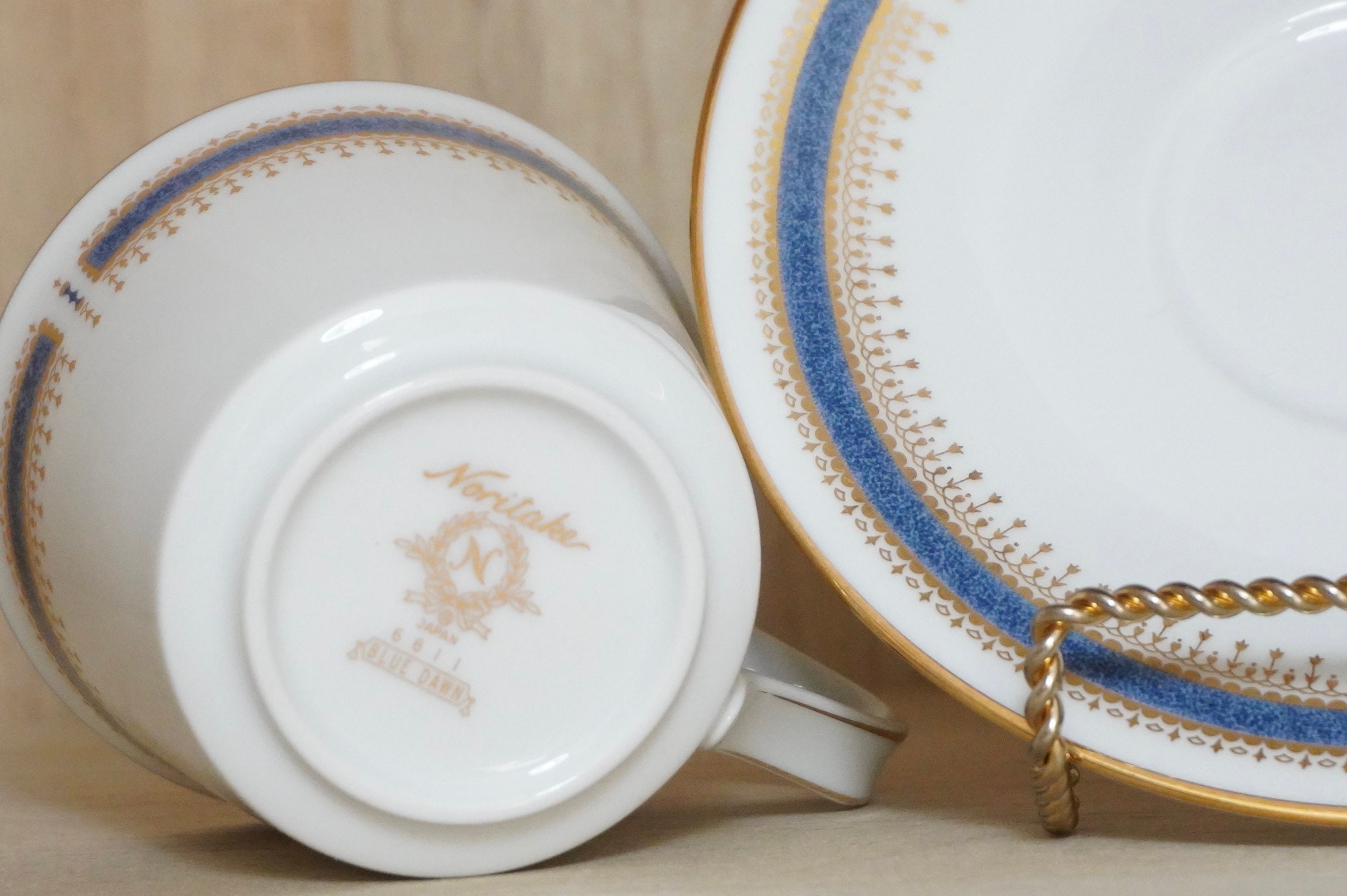 Vintage Noritake Tea Cups /set of 4 Noritake Teacups / Blue Dawn ...