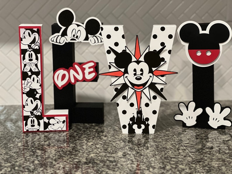 Mickey 3D Letters / CLASSIC Mickey Mouse / Personalized 3d Letters - Etsy
