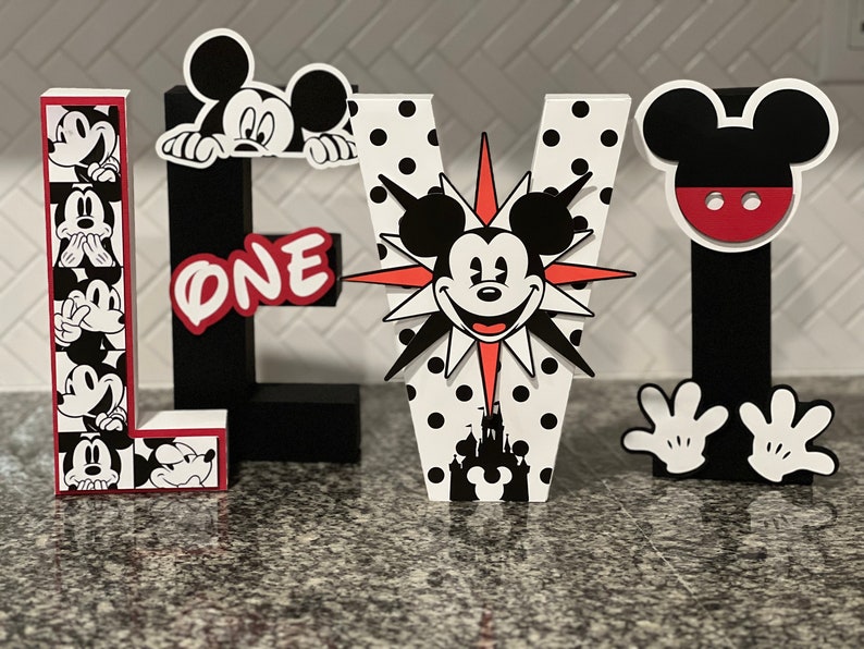 Mickey 3D Letters / CLASSIC Mickey Mouse / Personalized 3d Letters - Etsy