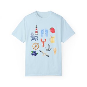 Coastal Maine Summer Tee, Nautical Ocean Coast Nantucket Cape Cod Vibes ...