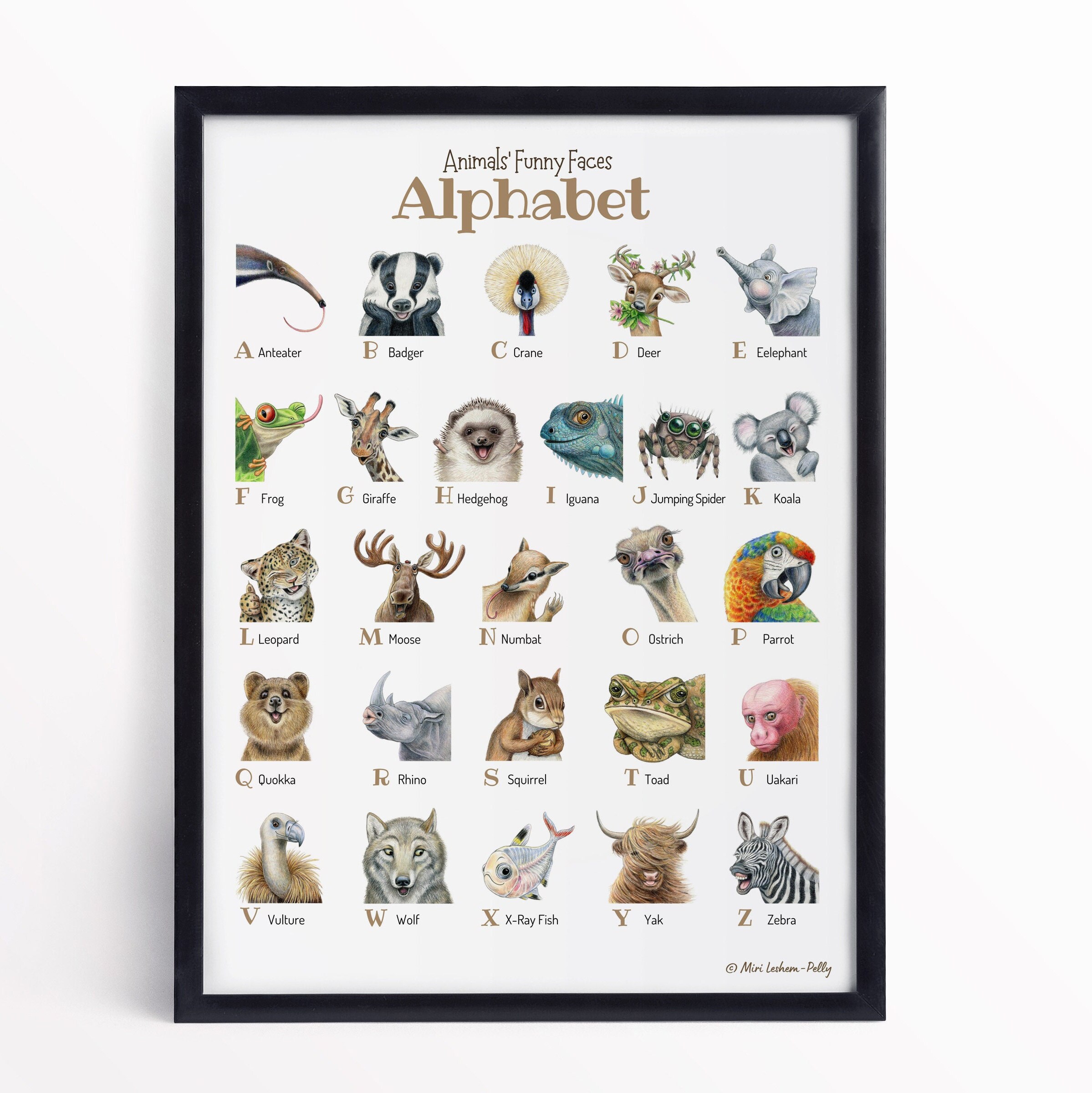 PRINTABLE Animals ABC Print / Funny Alphabet Poster / English Language ...